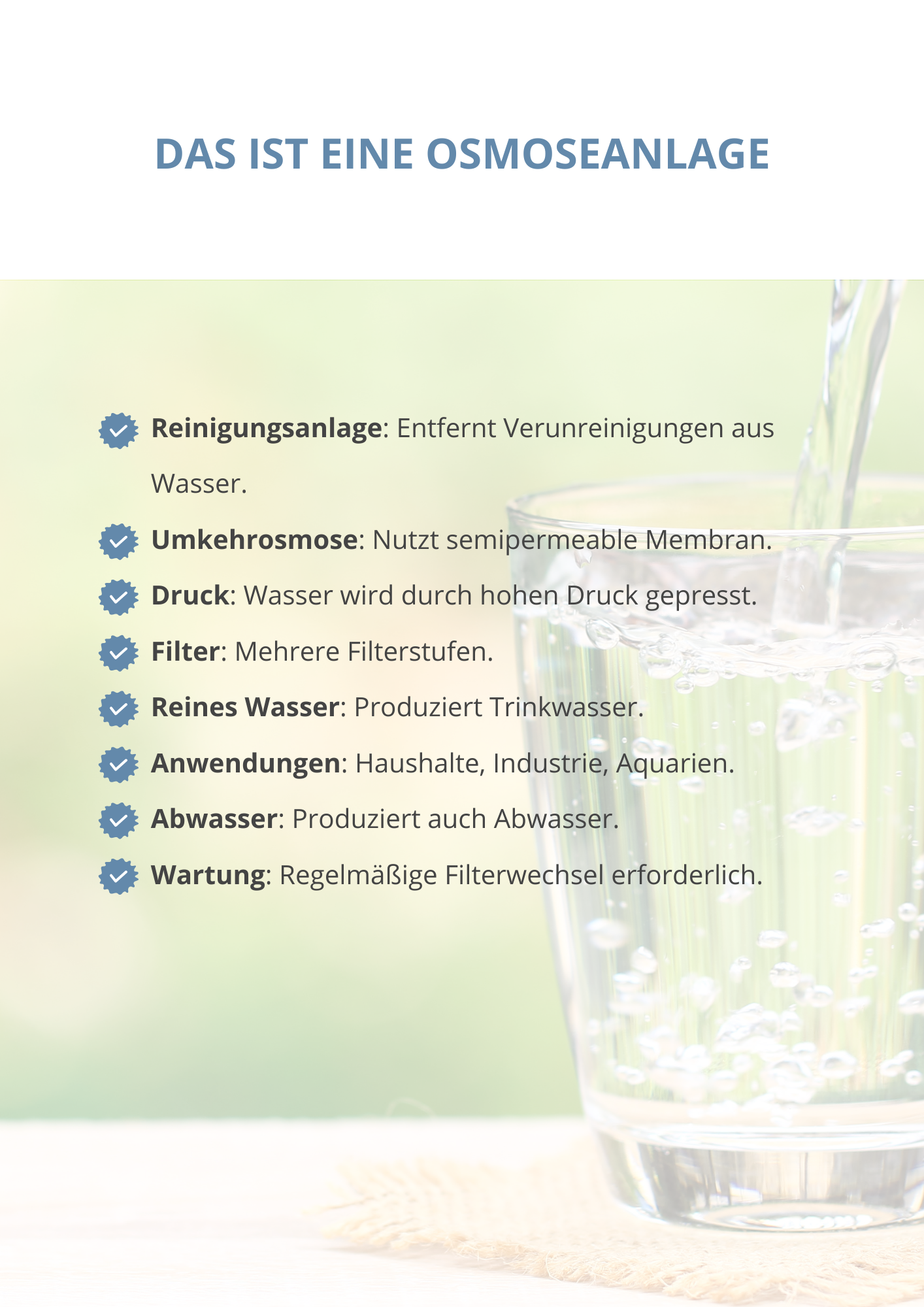 Osmoseanlage Funktionsweise und Vorteile